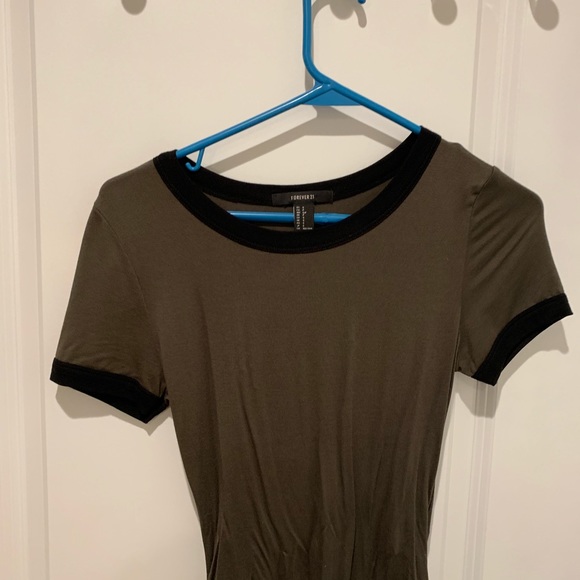 Forever 21 | Tops | Olive Green Baseball Tee Bodysuit | Poshmark